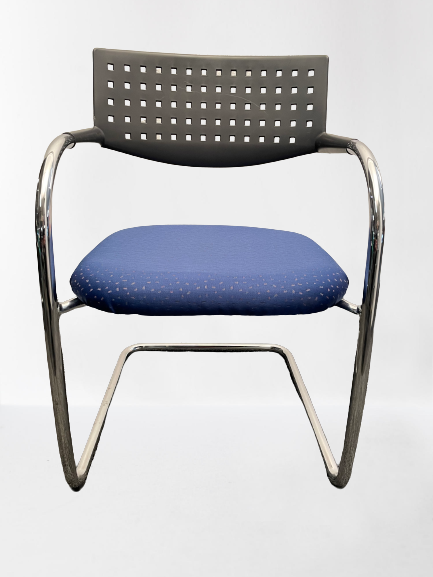 Vitra Freischwinger Visavis Stoff Blau | Secondhand Büromöbel Schweiz GmbH
